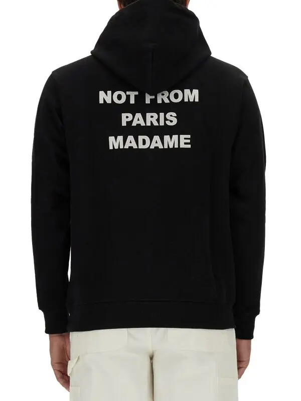 Drole De Monsieur Cotton Sweatshirt With Graphic Print - Black