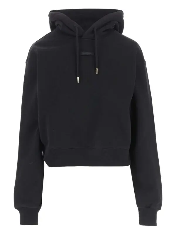 Jacquemus Le Hoodie Grosgrain Cropped Hoodie - Black