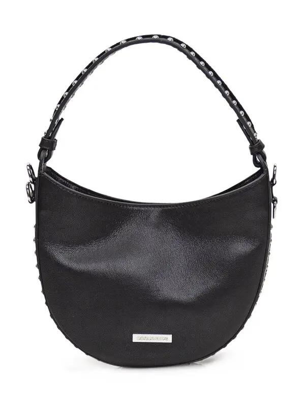Dsquared2 Mini Hobo Handbag With Studded Strap - Nero