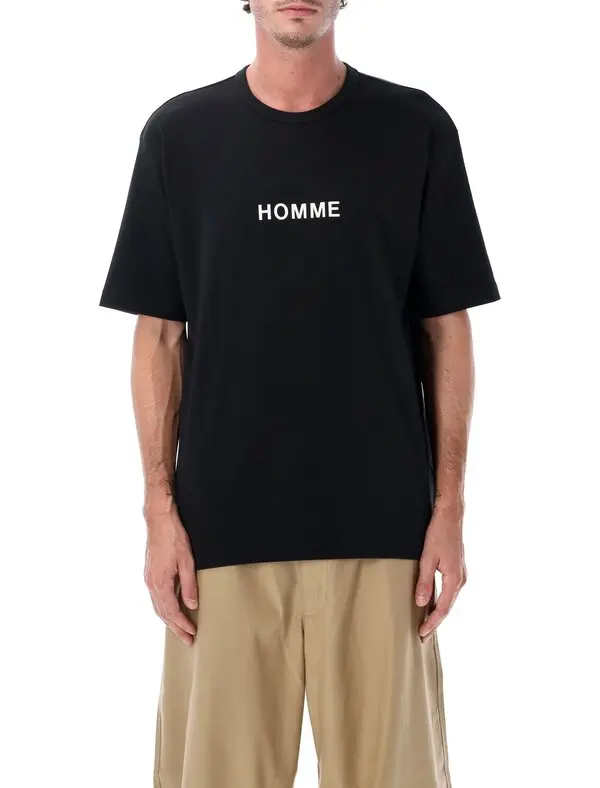 Comme Des Garçons Relaxed Fit T-shirt With Bold Logo Print - Black