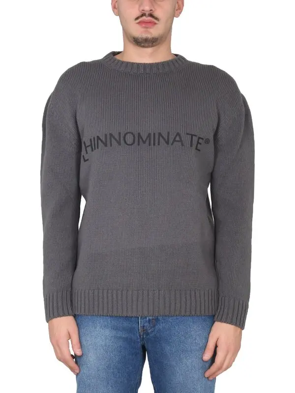 HINNOMINATE Ribbed Knit Sweater With Logo Print
