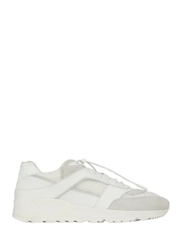 Saint Laurent Low-top Mesh And Leather Sneakers - White