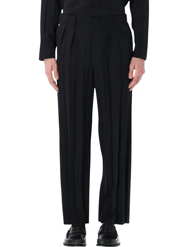 Issey Miyake Homme Plissé Pleated Trousers - Black