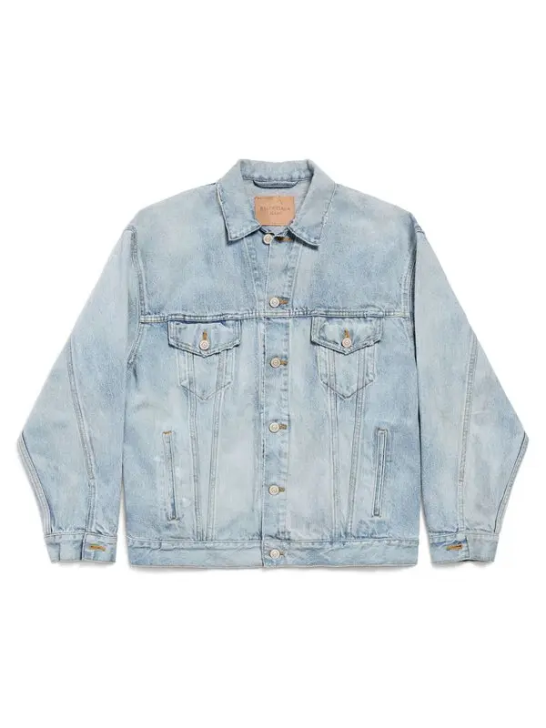 Balenciaga Pointed Collar Cotton Jacket With Motif