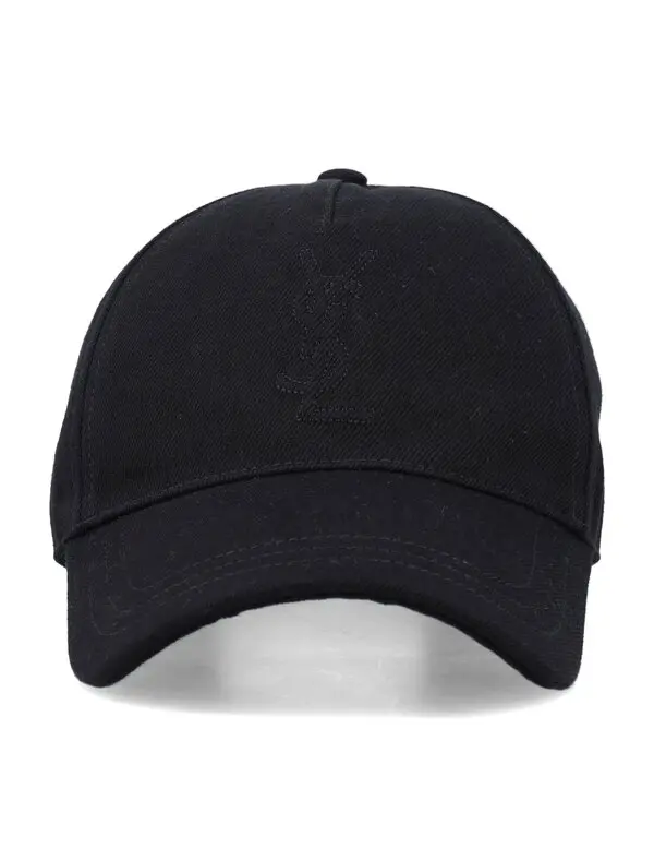 Saint Laurent Five-panel Cap With Quilted Detailing - Black