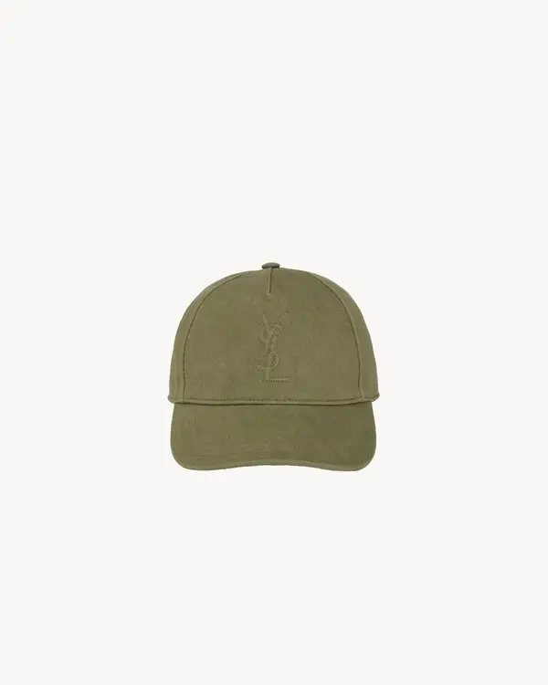 Saint Laurent Baseball Cap With Monogram - Verde