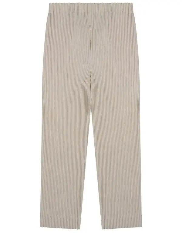Issey Miyake Homme Plissé Pleated Polyester Trousers - Beige