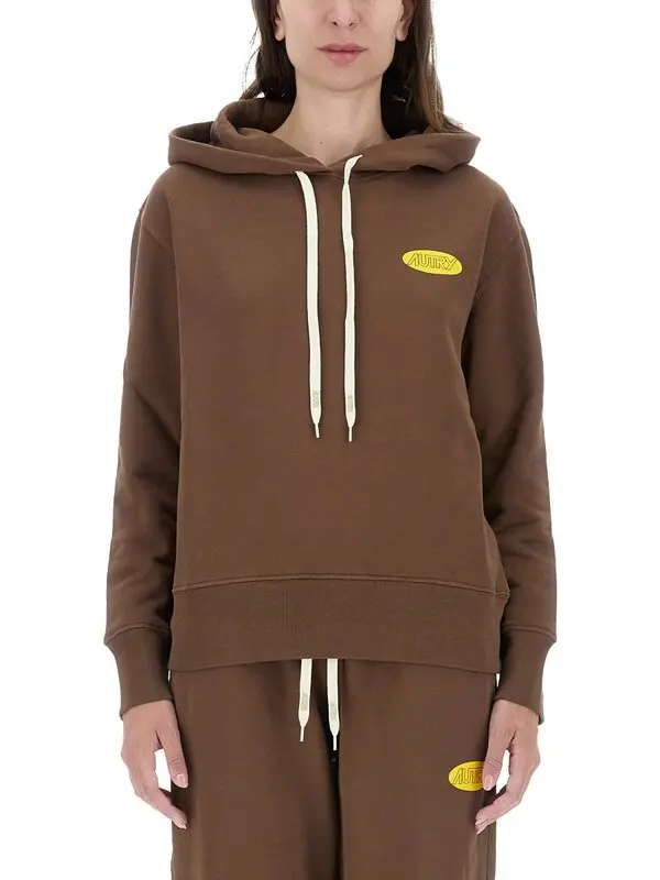 AUTRY Logo Embroidered Cotton Hoodie