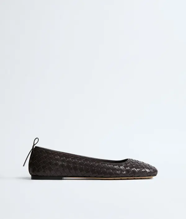 Bottega Veneta Braided Leather Ballerina Flats - Marrone