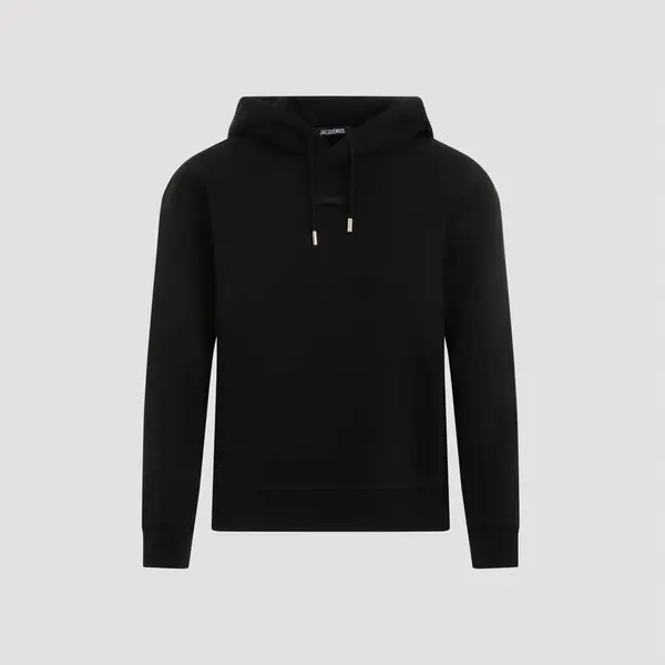 Jacquemus Le Hoodie Gros Grain Cotton Crop Hoodie - Black
