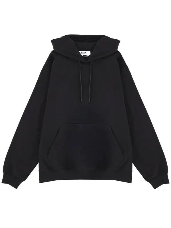 MSGM Oversized Cotton Hoodie - Black