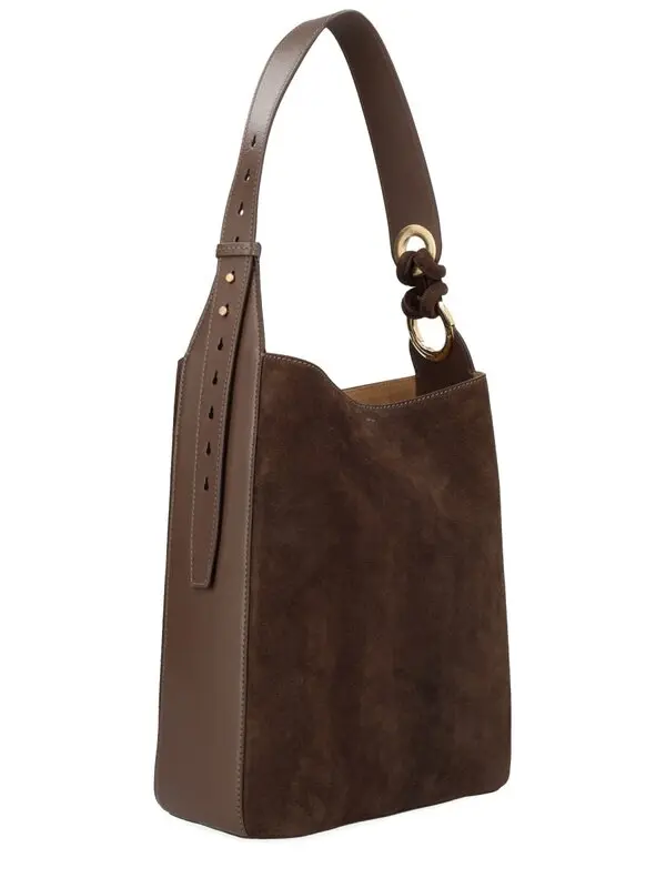 ANYA HINDMARCH Suede And Leather Shoulder Bag - Brown