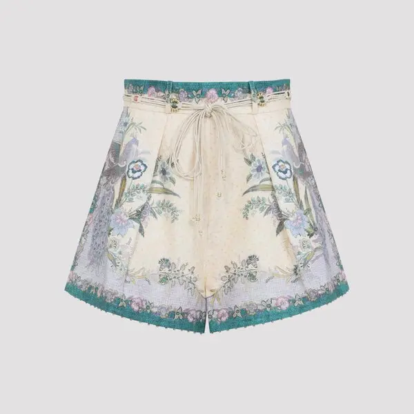 Zimmermann Indra Tuck Mini Shorts - Multicolour