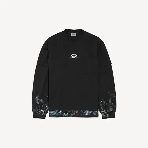Balenciaga Double Layered T-shirt For - Black