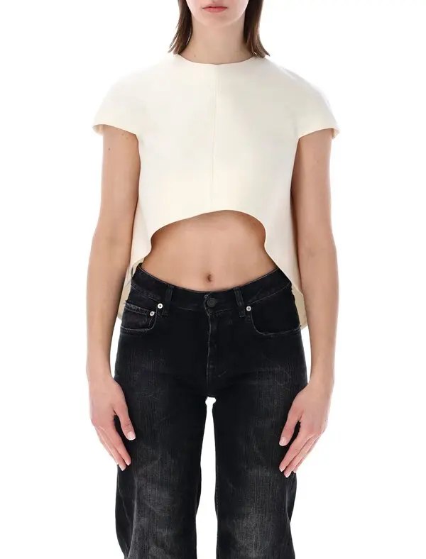 Balenciaga Asymmetrical Sculptural Top - White