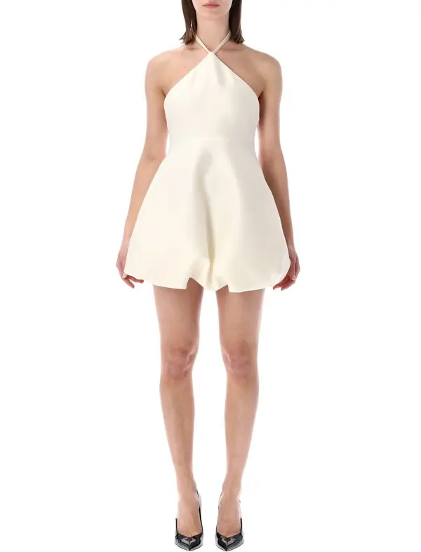 Balenciaga Structured Mini Dress With Halter Neckline - White