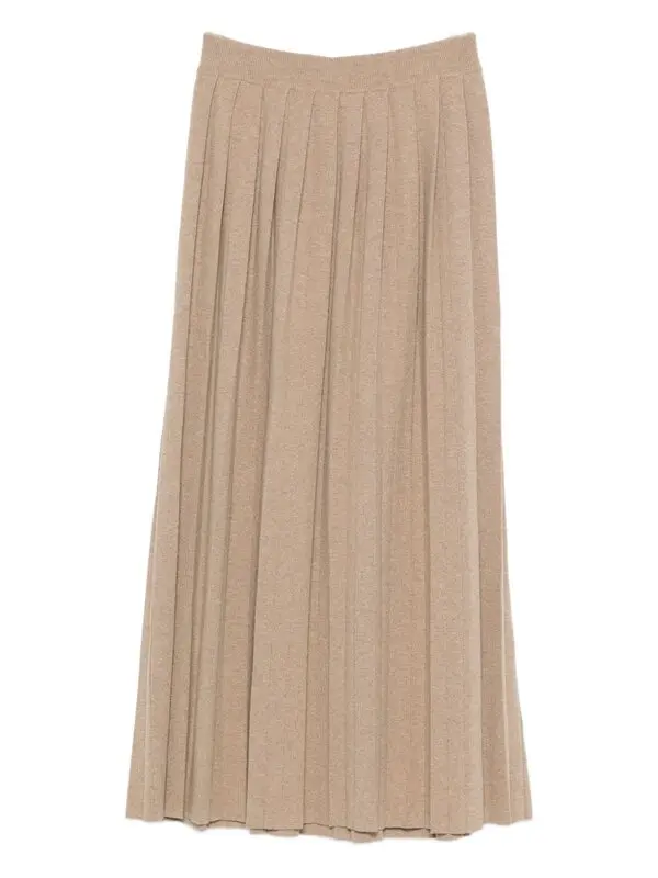 LISA YANG High-waisted Stretch Fabric Skirt In Size - Beige