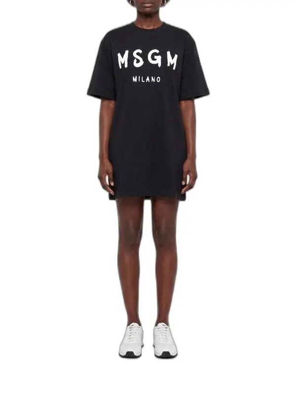 MSGM Cotton Logo T-shirt Dress