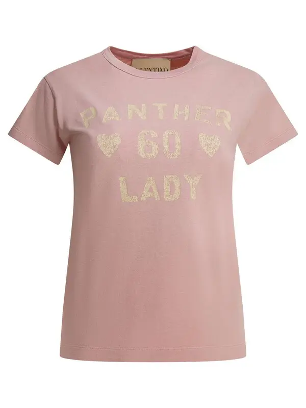 Valentino Garavani Panther Lady Crewneck T-shirt - Pink