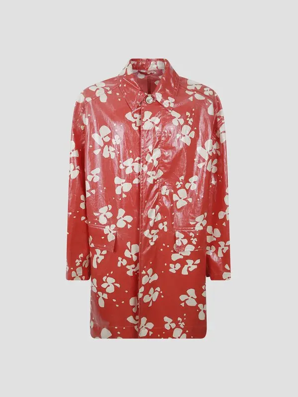 Dries Van Noten Floral Print Mini Jacket - Red
