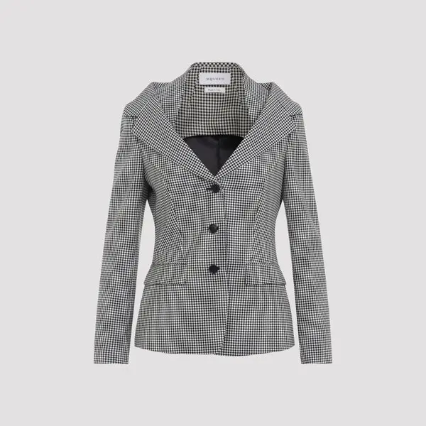 Alexander McQueen Off Shoulder Wool Jacket With Harness Detail