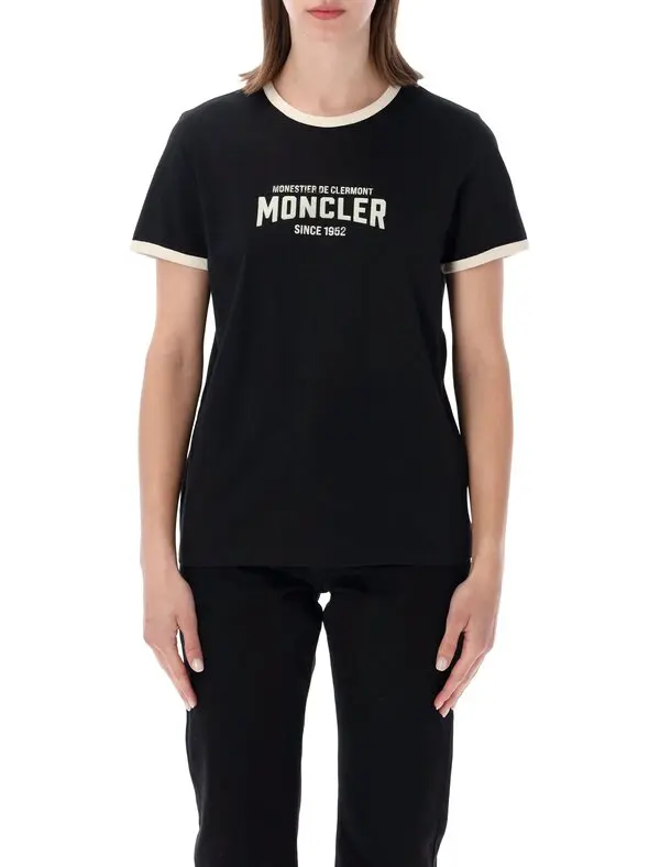 Moncler Classic Cotton T-shirt With Logo Detail - Black