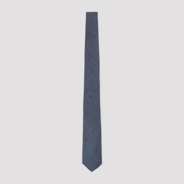 Canali Silk Jacquard Tie With Gold Thread - Blue
