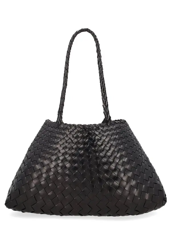 Dragon Diffusion Woven Leather Tote Bag - Black