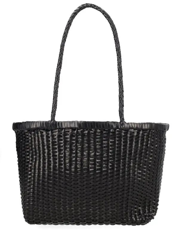 Dragon Diffusion Woven Leather Tote Bag - Black