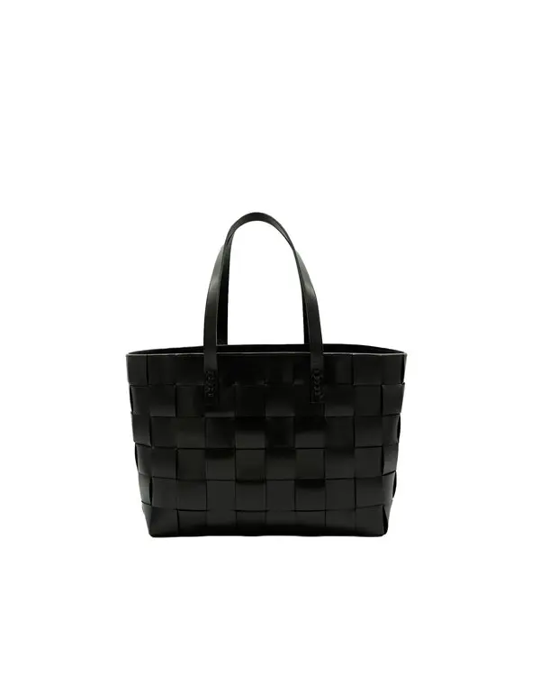 Dragon Diffusion Woven Leather Tote Bag - Black
