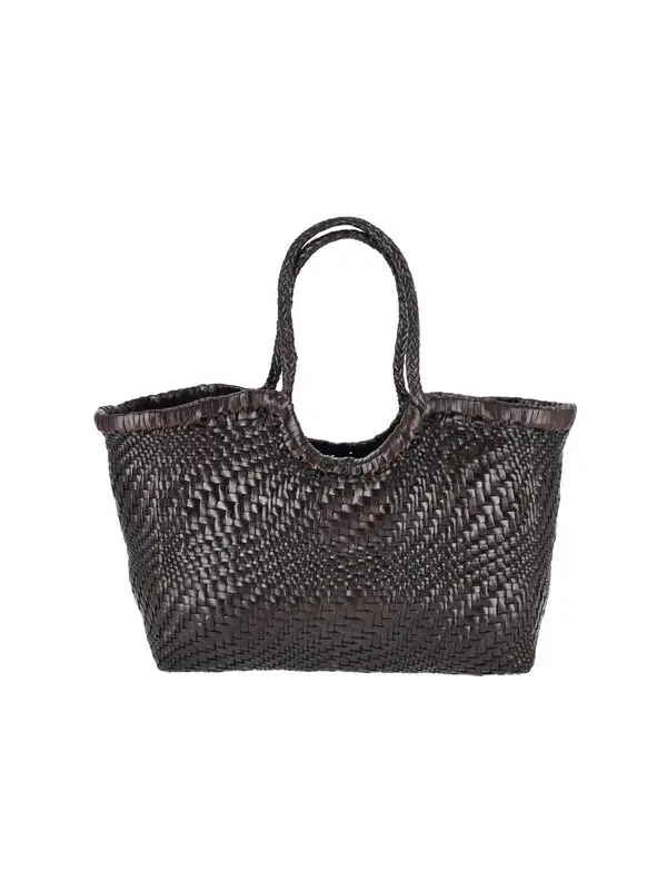Dragon Diffusion Woven Leather Tote Bag - Brown