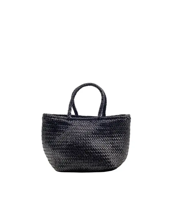 Dragon Diffusion Woven Leather Tote Bag - Black