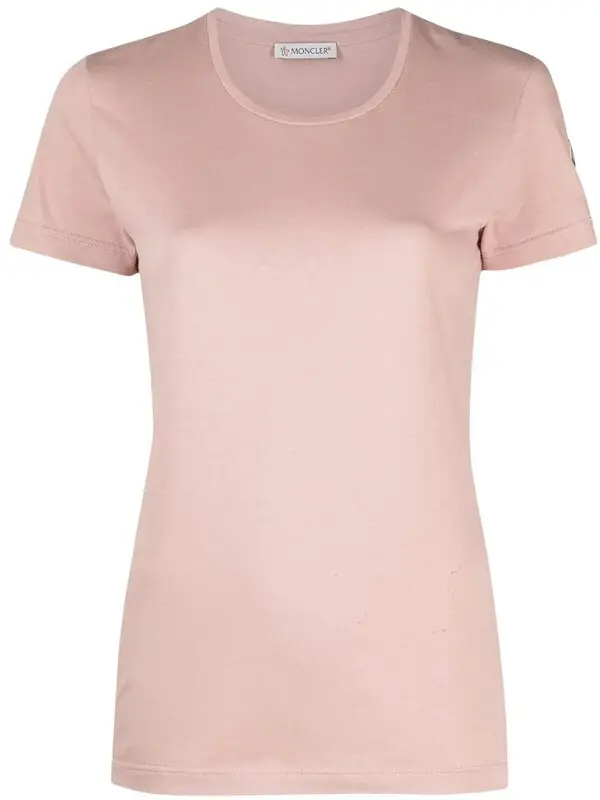 Moncler Regular Fit Logo T-shirt - Pink