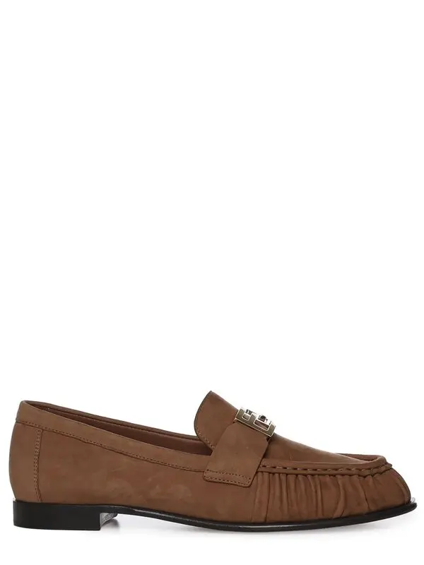 Fendi Round Toe Flat Shoes With Handbag Accessory - Brown