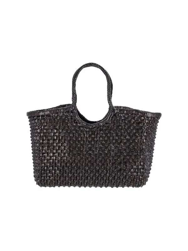 Dragon Diffusion Handwoven Leather Tote Bag - Brown