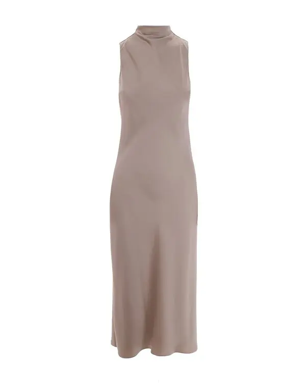 Patrizia Pepe Black Midi Dress With Ruched Detailing - Cloud Gray