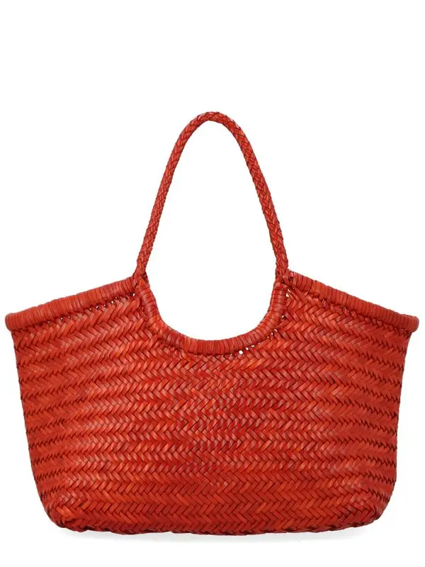 Dragon Diffusion Borsa Nantucket Large In Pelle Intrecciata - Orange