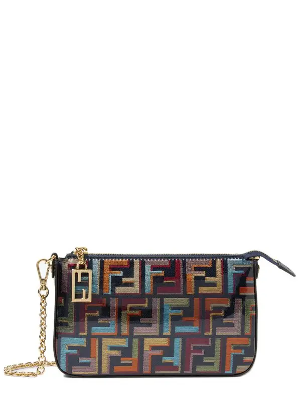 Fendi Mini Metallic Ff Motif Handbag Pouch - Multicolor