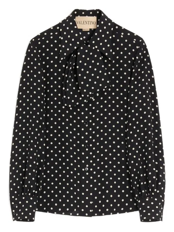 Valentino Garavani Front Button Closure Mini Neck Scarf - Black
