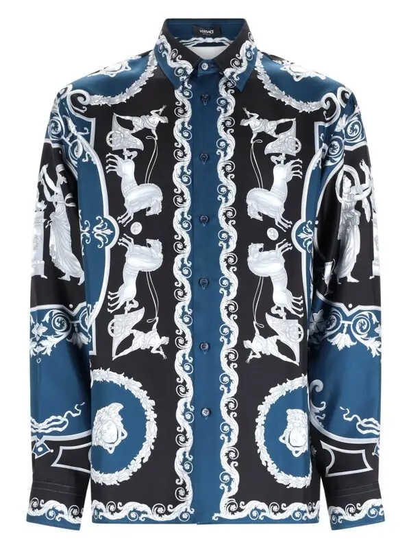 Versace Silk Printed Button-up Shirt - Multicolour