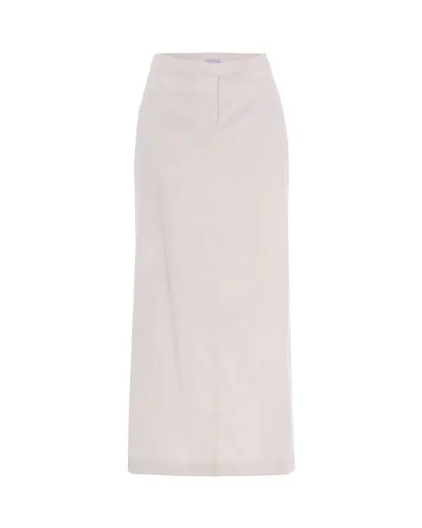 Patrizia Pepe Stretch Cotton Blend Midi Skirt - Bianco