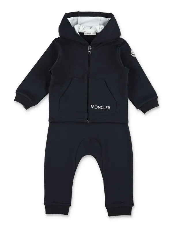 Moncler Fleece Hooded Sweatshirt And Jogger Set - Blue