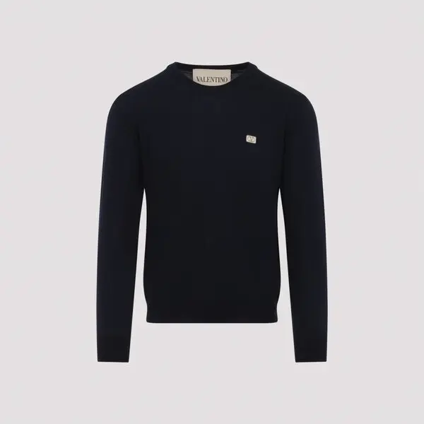 Valentino Garavani Virgin Wool Crew Neck Sweater - Blue