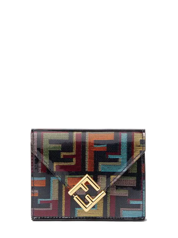 Fendi Medium Ff Diamonds Tri-fold Wallet With Geometric Design