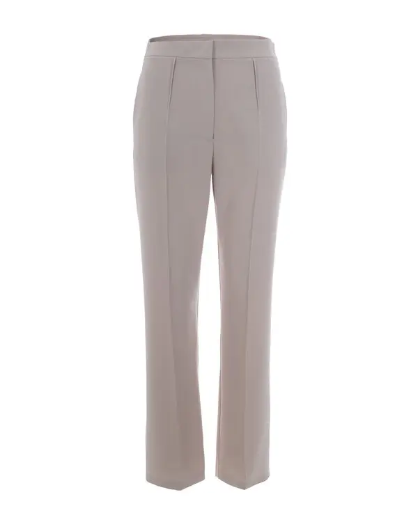 Patrizia Pepe Tailored High-rise Straight-leg Trousers - Cloud Gray