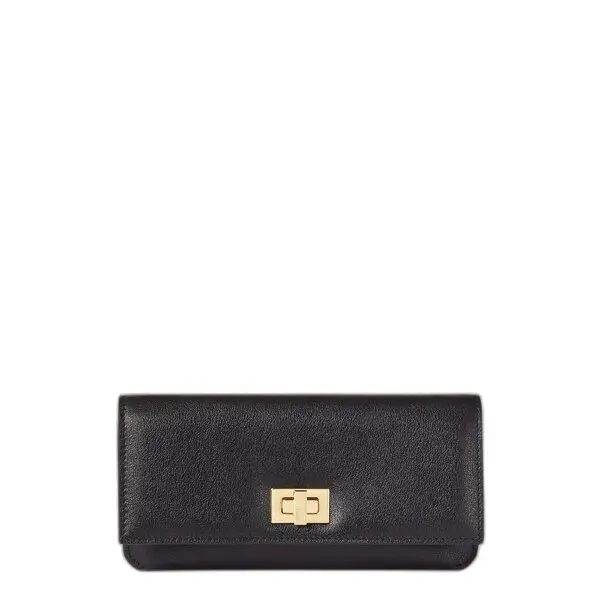 Fendi Way Continental Wallet With Flap And Twist Lock - Nerochoclt
