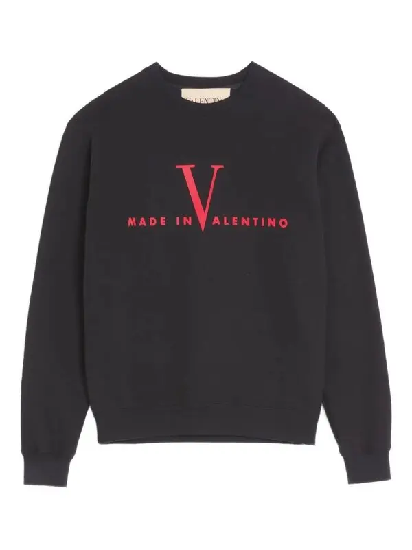 Valentino Garavani Cotton Crewneck Sweatshirt With "made In " Print