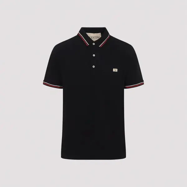 Valentino Garavani Polo With Logo Patch - Black