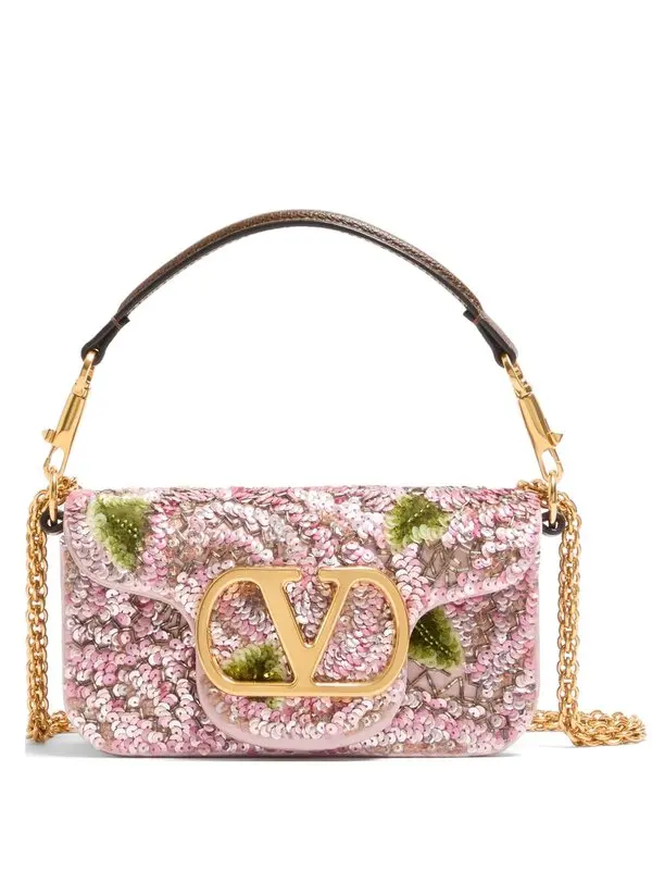 Valentino Garavani Mini Shoulder Handbag With Sequins And Monogram Detail - Multroset