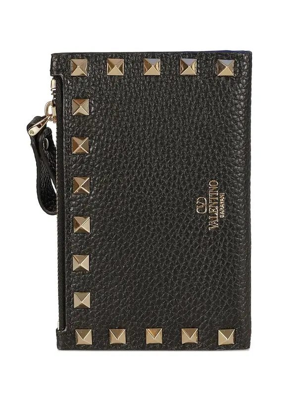 Valentino Garavani Mini Coin Purse/card Case With Rockstud Detail - Nero